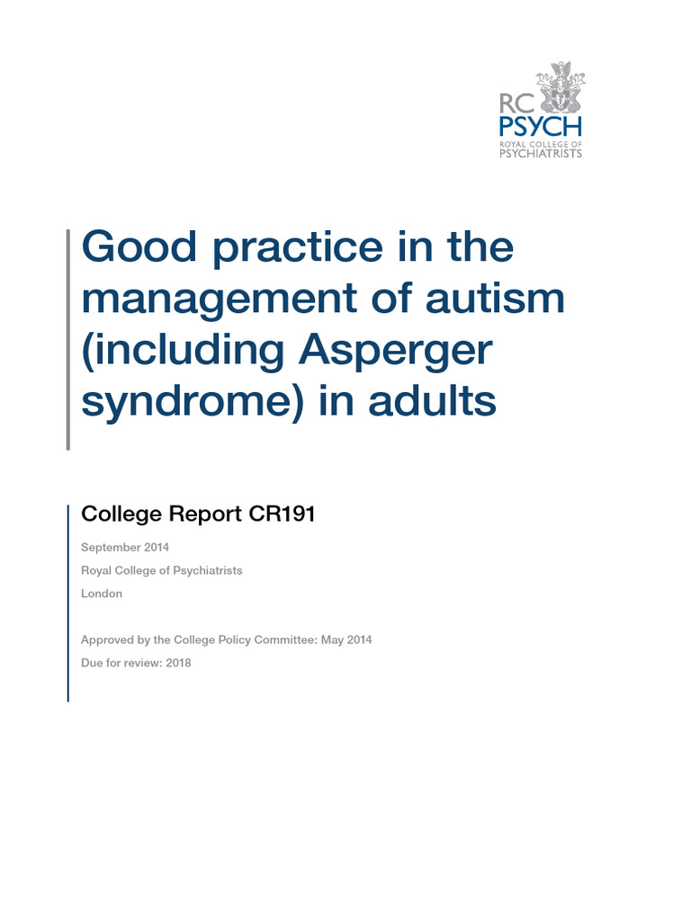 Good Practice in The Management of Autism (Including Asperger Syndrome ...