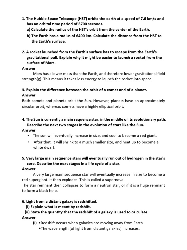 Space Physics Q | PDF | Stars | Sun