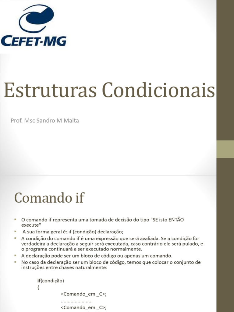 Aula 3 Estruturas Condicionais | PDF | Triângulo | Números