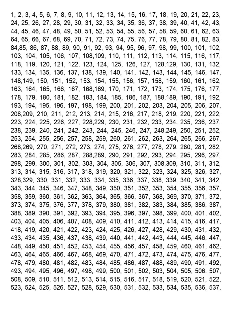 los numero de 1 al 1000 | PDF