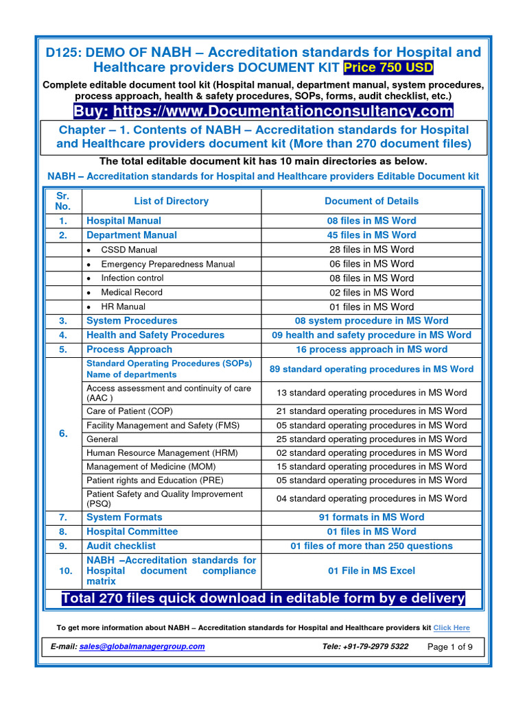 Nabh Hospital Accreditation Manual Documents Pdf Hospital Patient