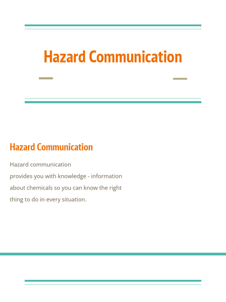 Hazard Communication | PDF | Hazards | Occupational Safety And Health ...