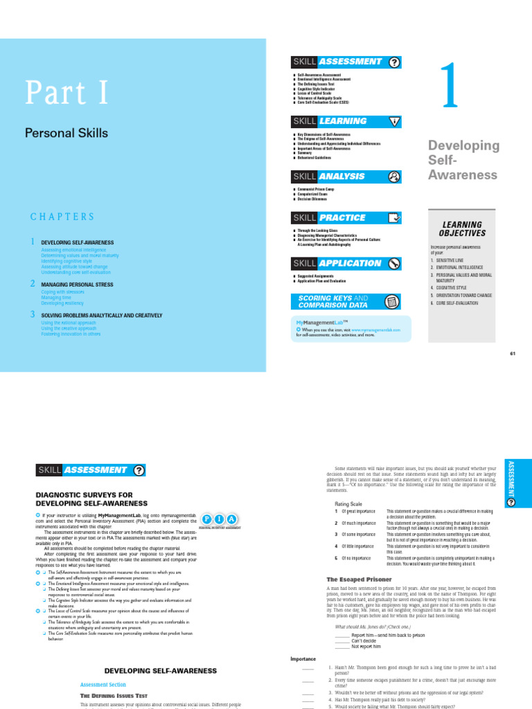Developing Management Skills Material | PDF | Self Awareness ...
