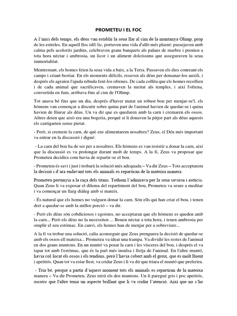 Prometeu I El Foc | PDF