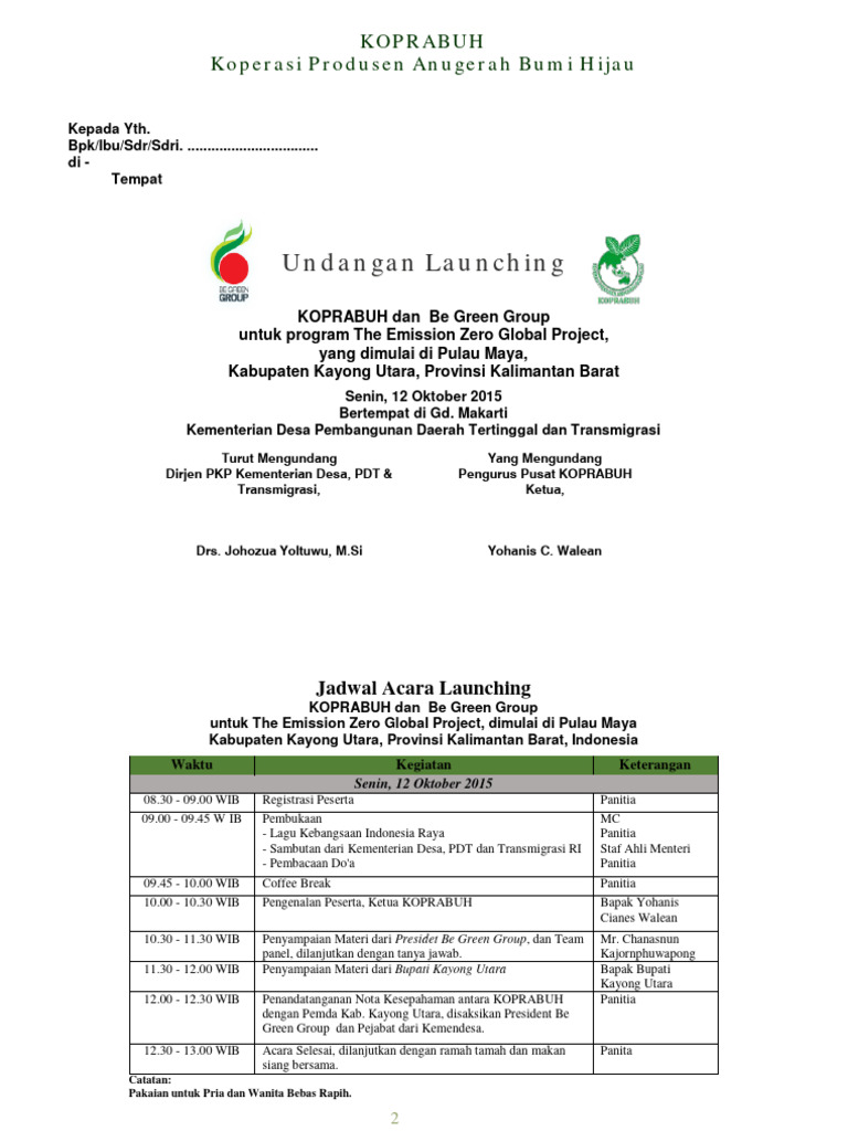 Undangan Launching Ind Ver | PDF