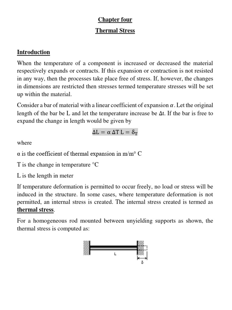 Chapter4 Thermal Stress | PDF | Thermal Expansion | Stress (Mechanics) Chapter4 Thermal Stress | PDF | Thermal Expansion | Stress (Mechanics)