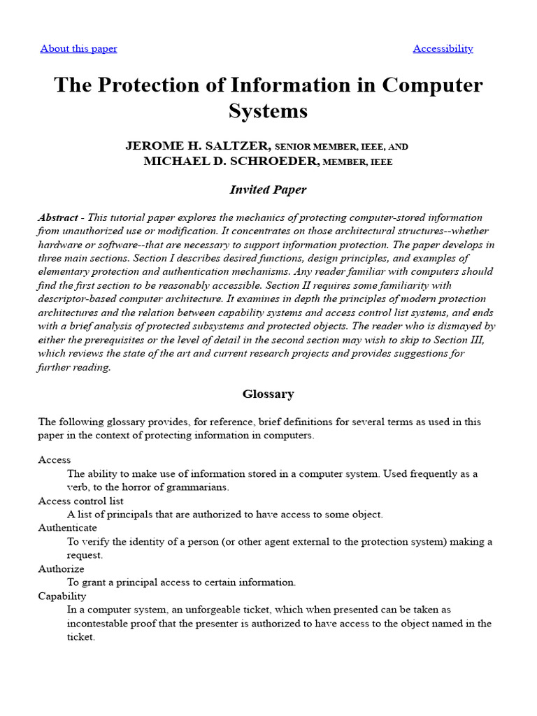 Computer Information Protection Guide | PDF | Information | Authentication