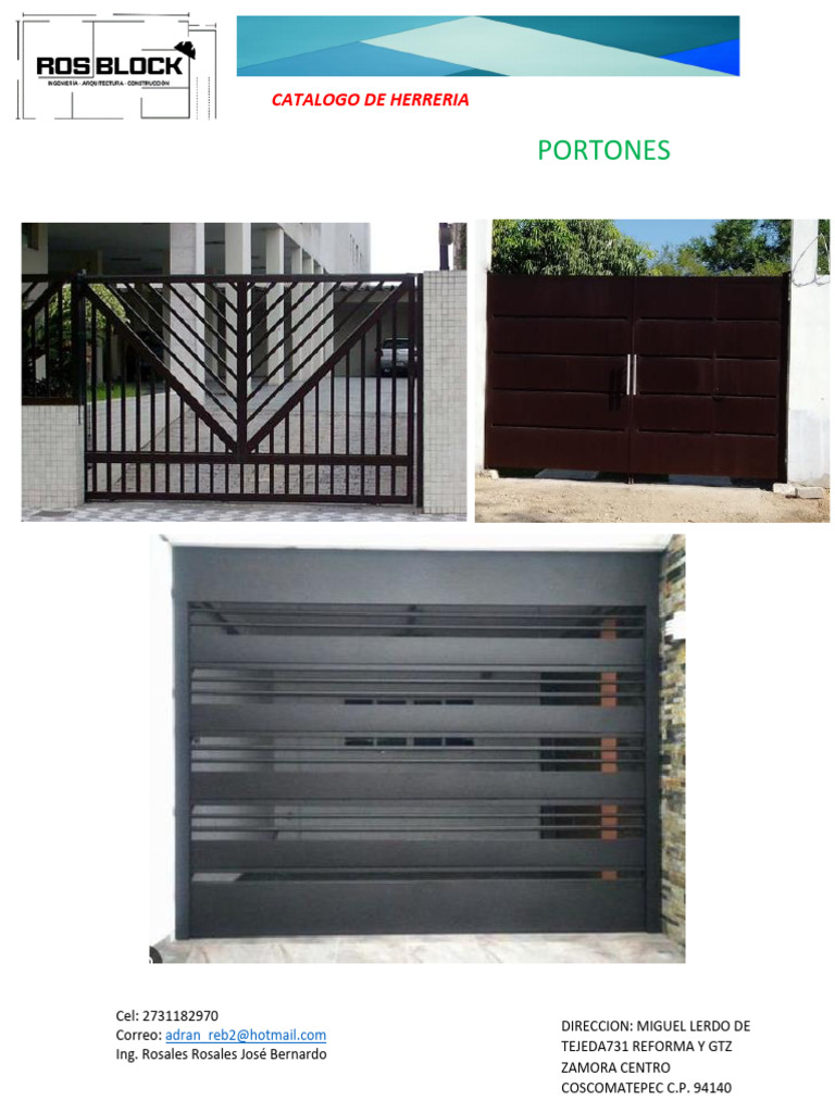 CATALOGO-DE-HERRERIA-PORTONES-Y-REJAS. | PDF