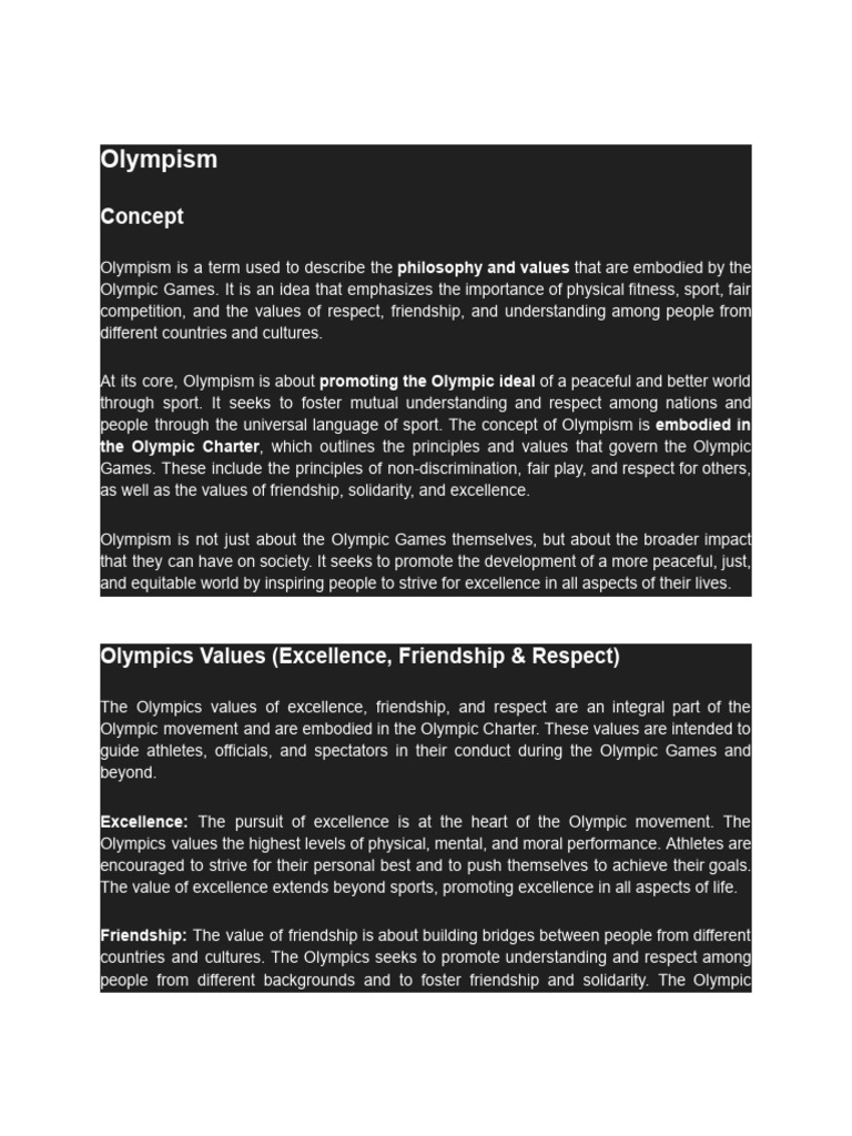 Chap-2 Olympism | PDF | Olympic Games | Sports
