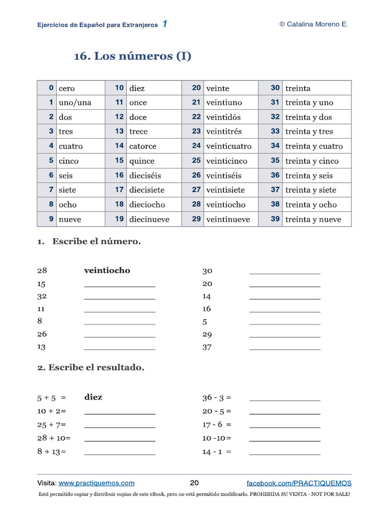 Los Números Ejercicio Adicional | PDF