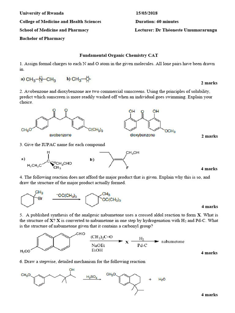 CAT - Fundamental Organic Chemistry - 15 - 03 - 2018 | PDF