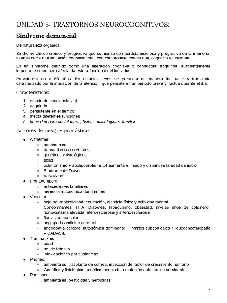 Unidad 3 - Síndromes Psiquiátricos | PDF | Manía | Engaño