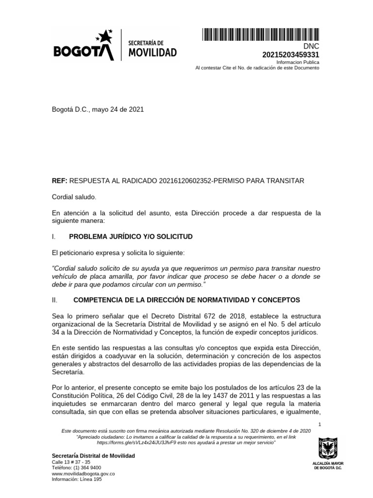 Permiso para Trasitar - Pico y Placa - Rodolfo Mayo 1.pdf Mod | PDF ...