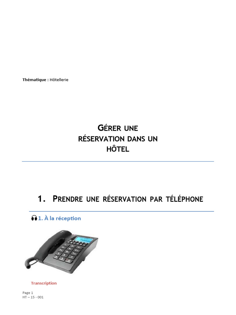 Gérer une réservation d'hôtel | PDF | Hôtel | euro