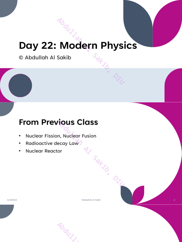 Day 22 With Math | PDF | Atomic Nucleus | Nuclear Physics