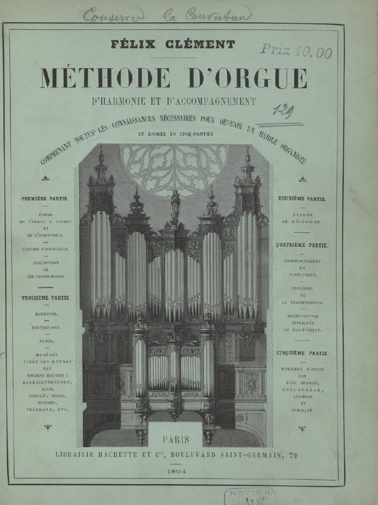Félix Clément - Méthode D'orgue D'harmonie Et D'accompagnement | PDF
