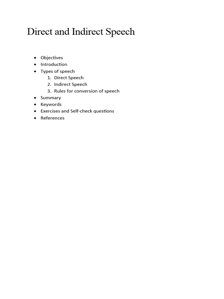 Direct and Indirect Speech | PDF | Linguistics | Syntax