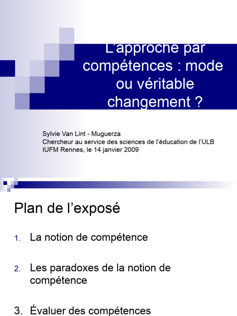 L'Approche Par Compétences Mode Ou Véritable Changement | PDF ...