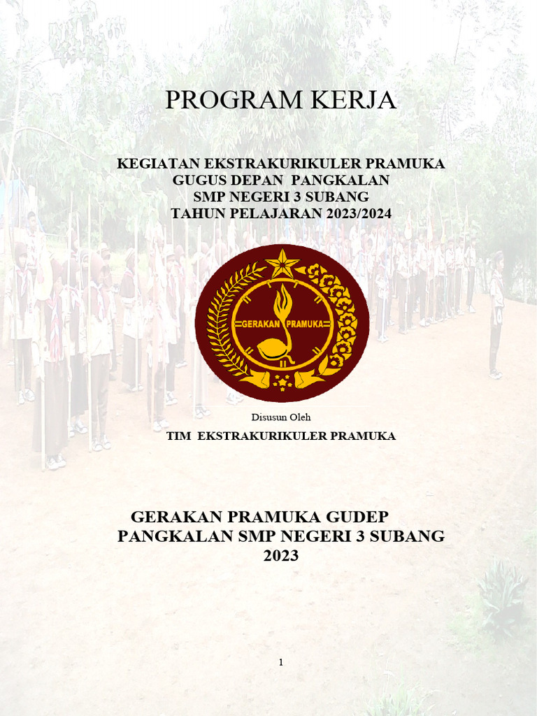 Program Kerja Pramuka SMPN 3 Subang | PDF