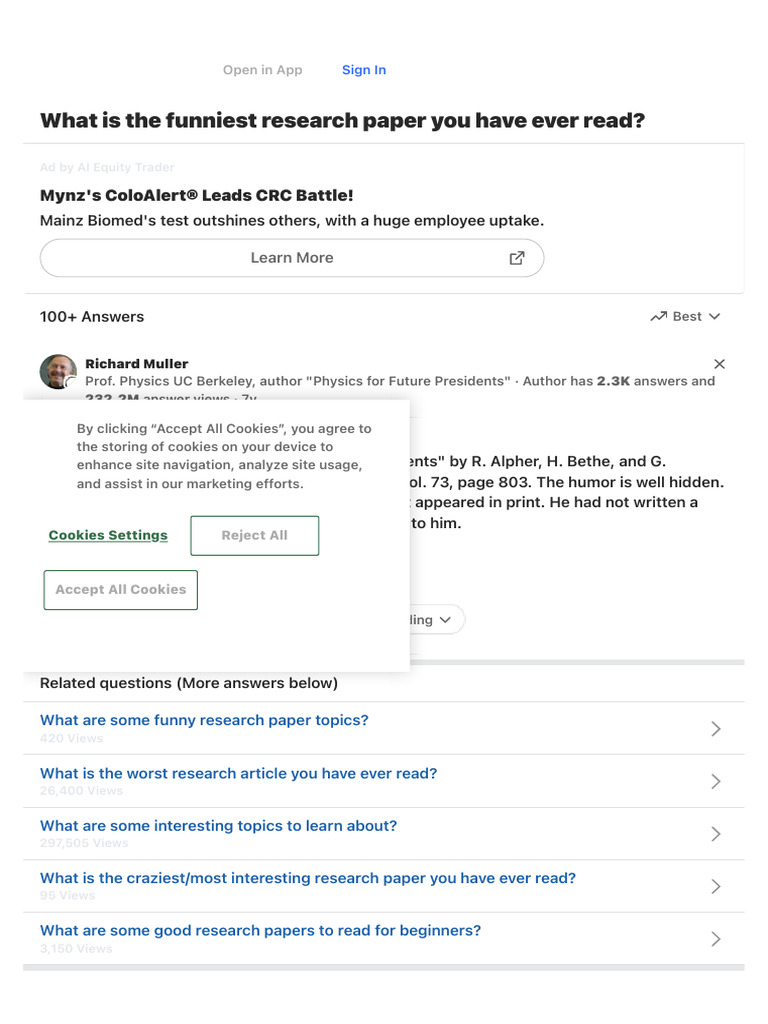 What is the Funniest Research Paper You Have Ever… | PDF | Academic ...