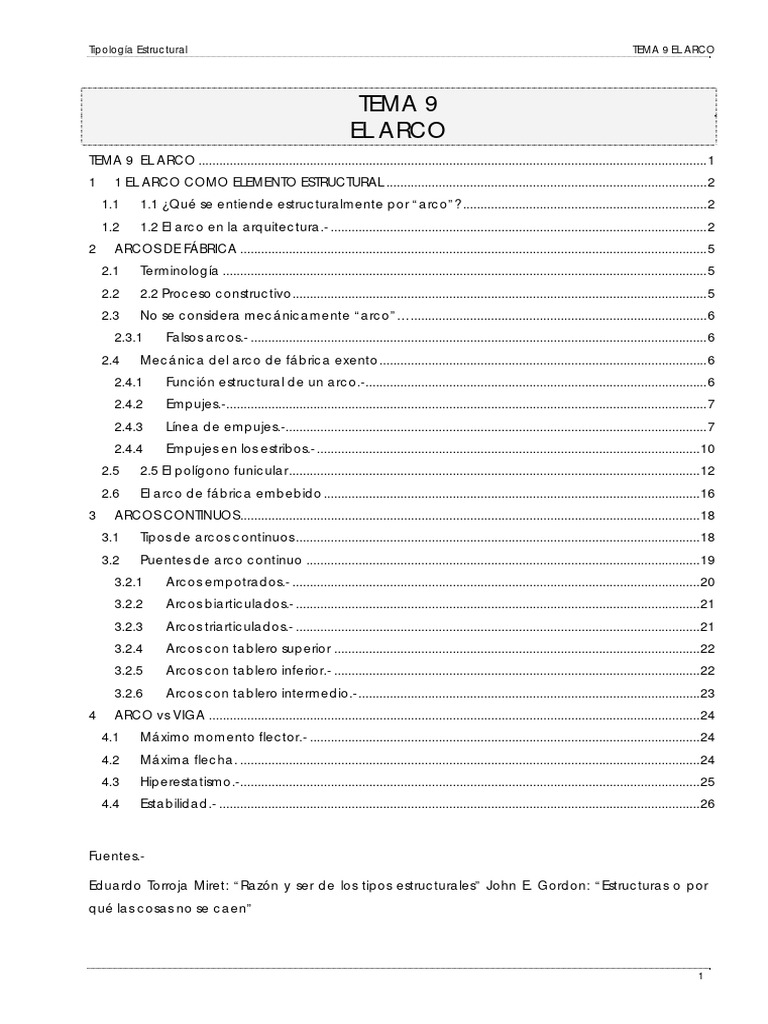 Tema 9 El Arco | PDF | Ingeniero civil | Ingeniería de Edificación