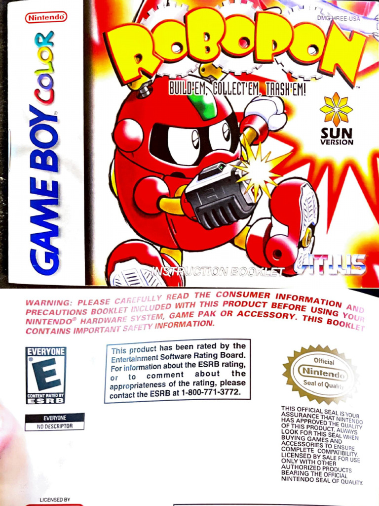 Robopon Sun Version Game Boy Color Instruction Booklet | PDF | Nintendo ...