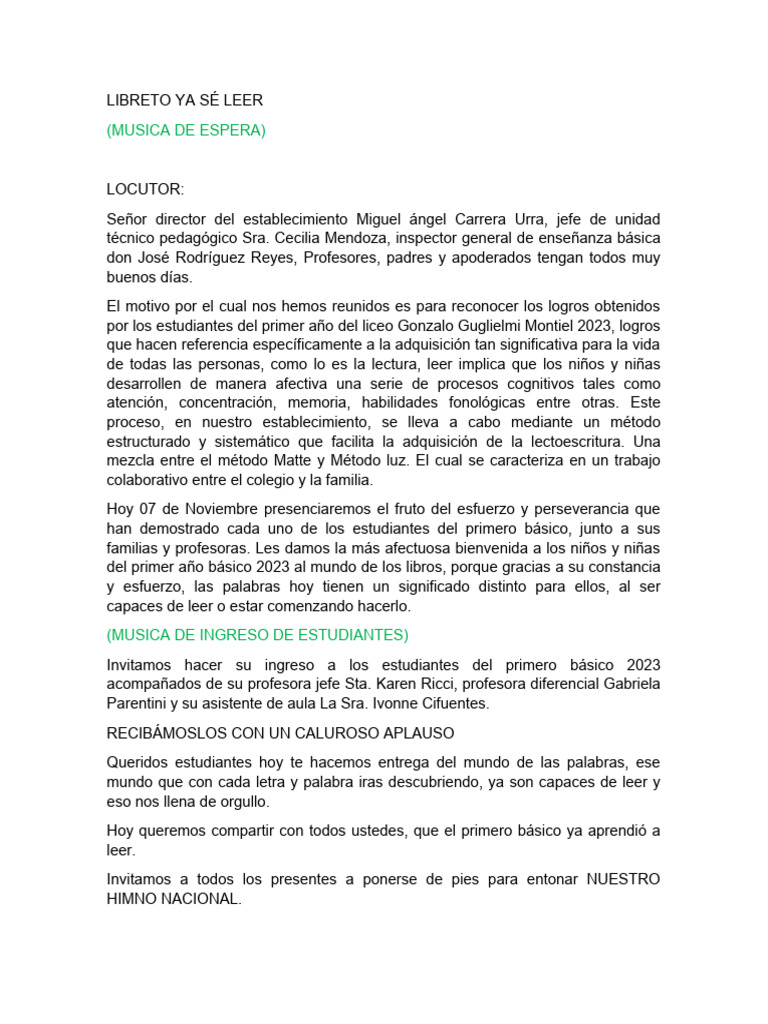 Libreto Ya Sé Leer | PDF | Ciencia cognitiva | Aprendizaje