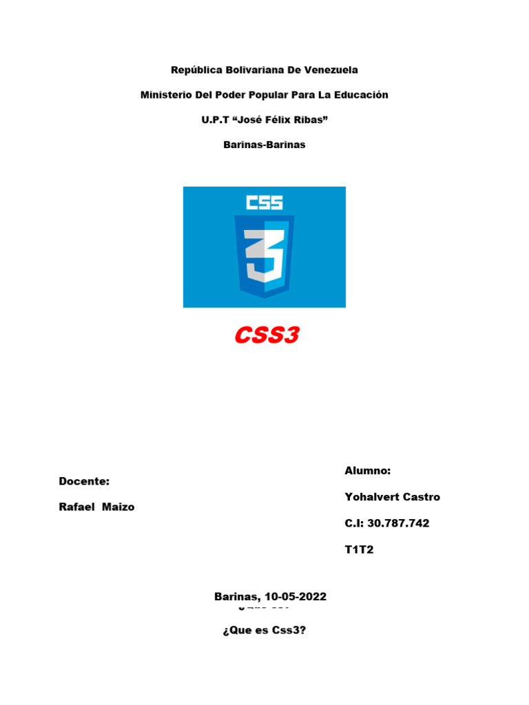 CSS3 | PDF | HTML | Ingeniería Informática