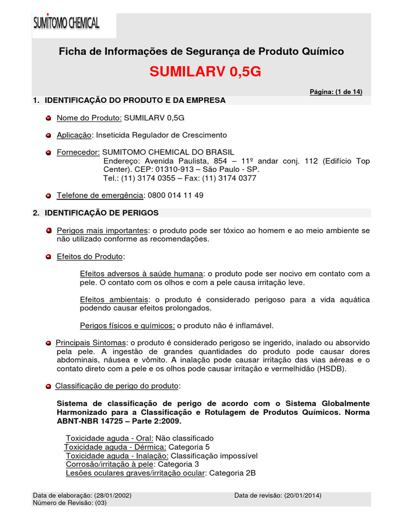 Fispq Sumilarv05g Rev.03 | PDF | Combustão | Primeiros socorros