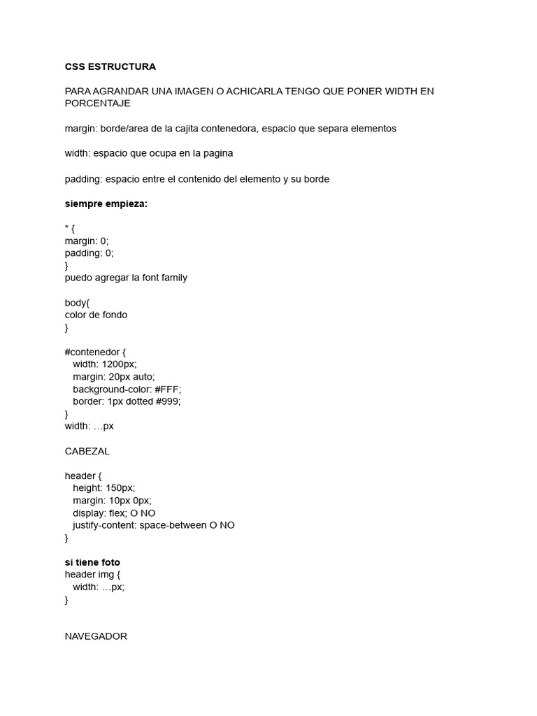 Css Estructura Basica | PDF