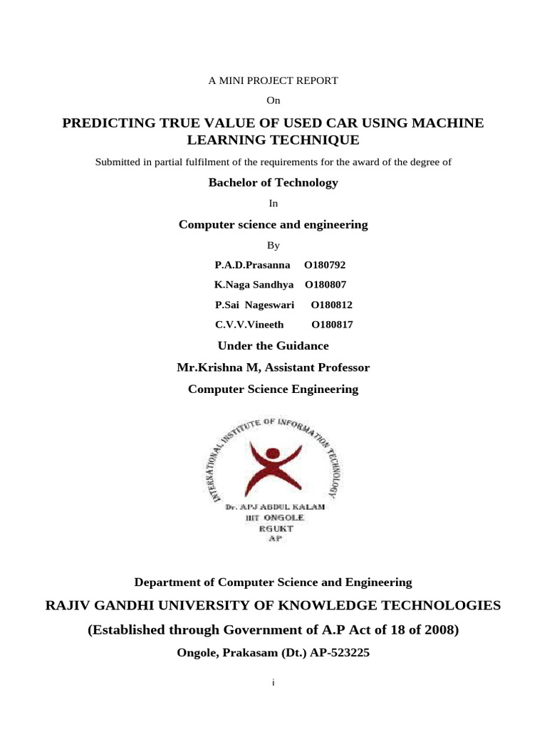 Used Car Price Prediction with ML | PDF | Machine Learning | Unified ...