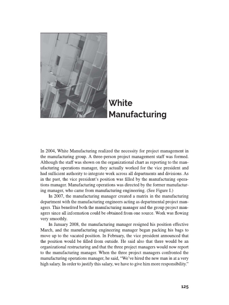 White Manufacturing Case Study - Session 4 | PDF