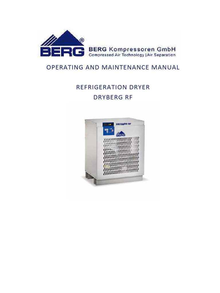 MANUAL Refrigeration Dryer RF | PDF | Heat Exchanger | Humidity