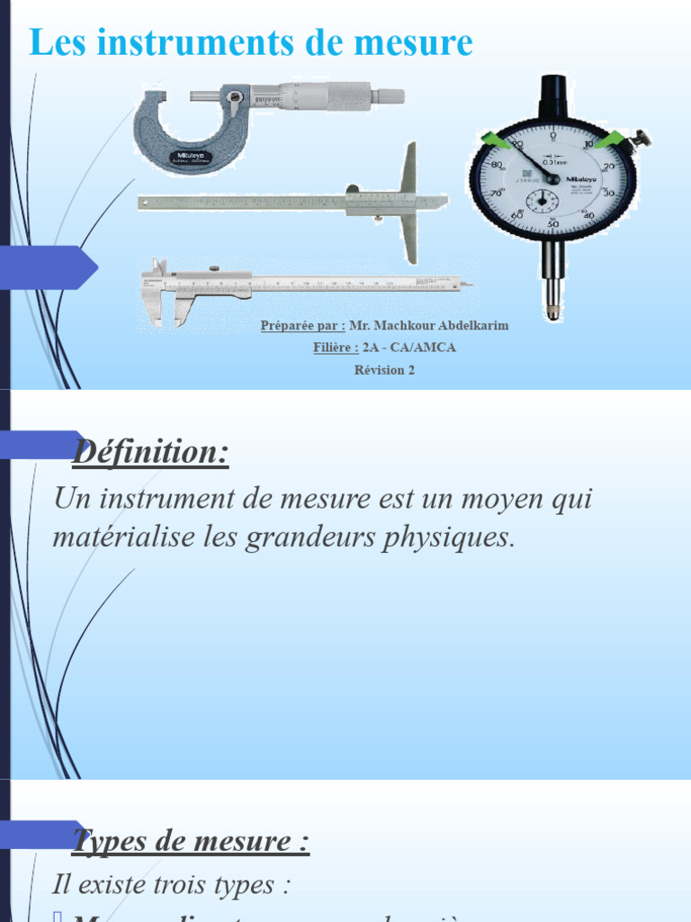 Les Instruments de Mesure CA - AMCA - 1 | PDF | Instrument de mesure | Métrologie