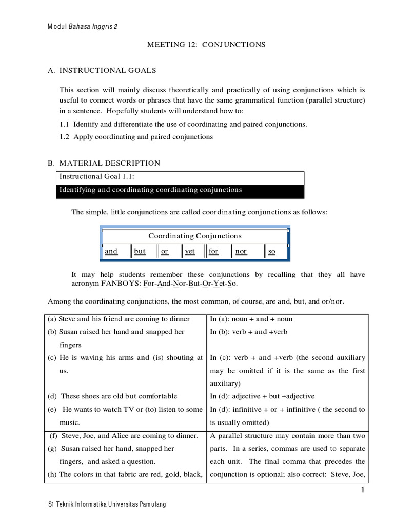 Conjunction | PDF | Language Mechanics | Linguistic Morphology