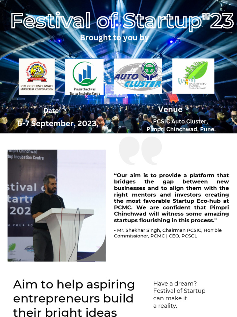 Festival of Startups 2023 Overview | PDF | Startup Company | Small ...