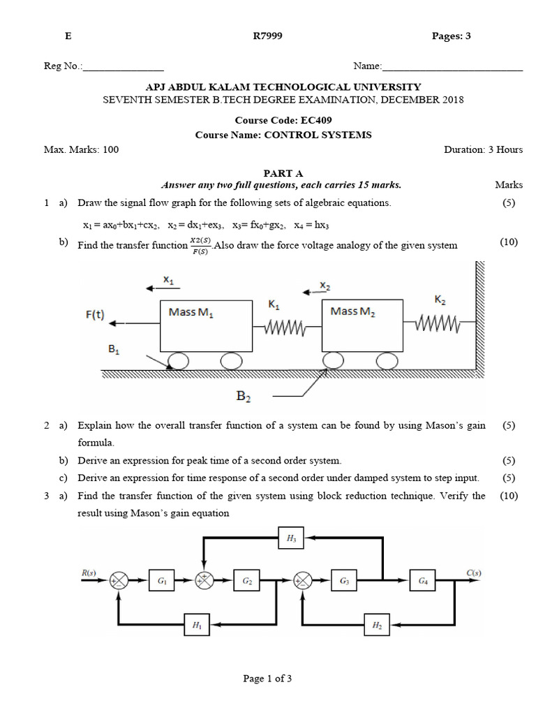 EC409 Control Systems | PDF | Control Theory | Electronics