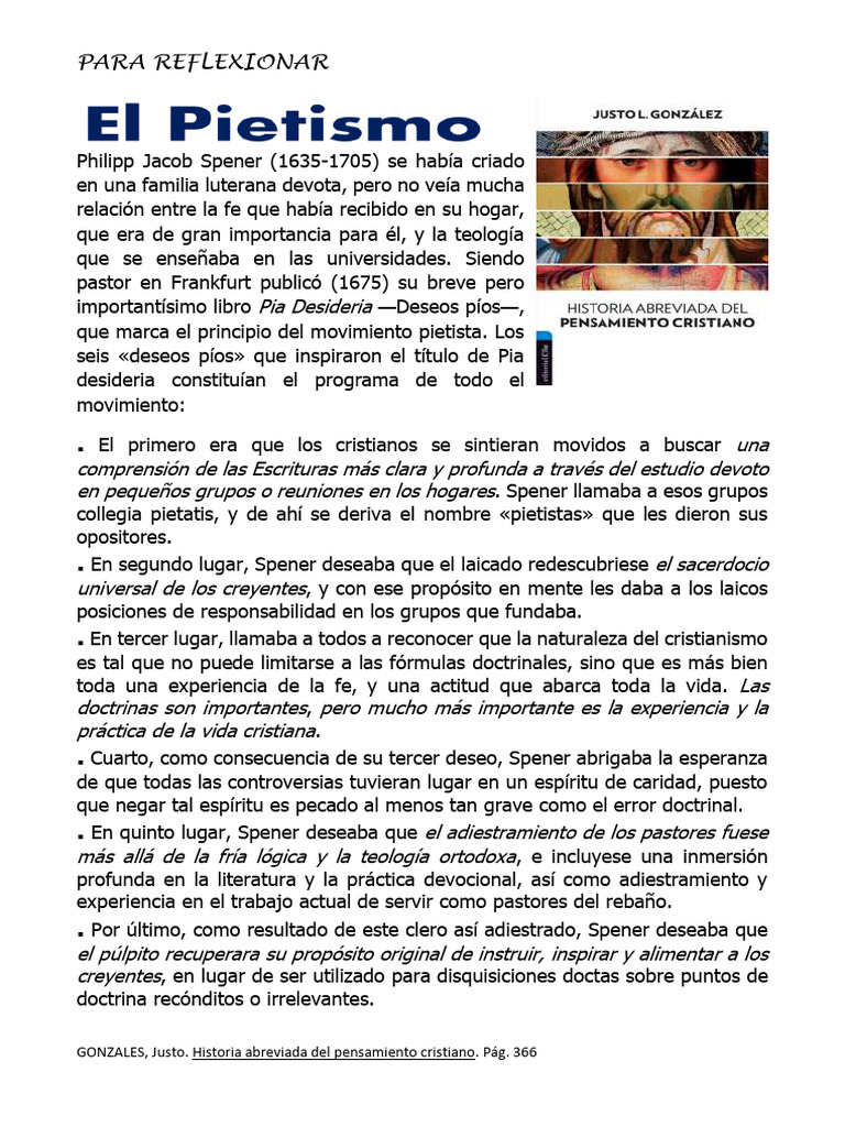 El Pietismo | PDF
