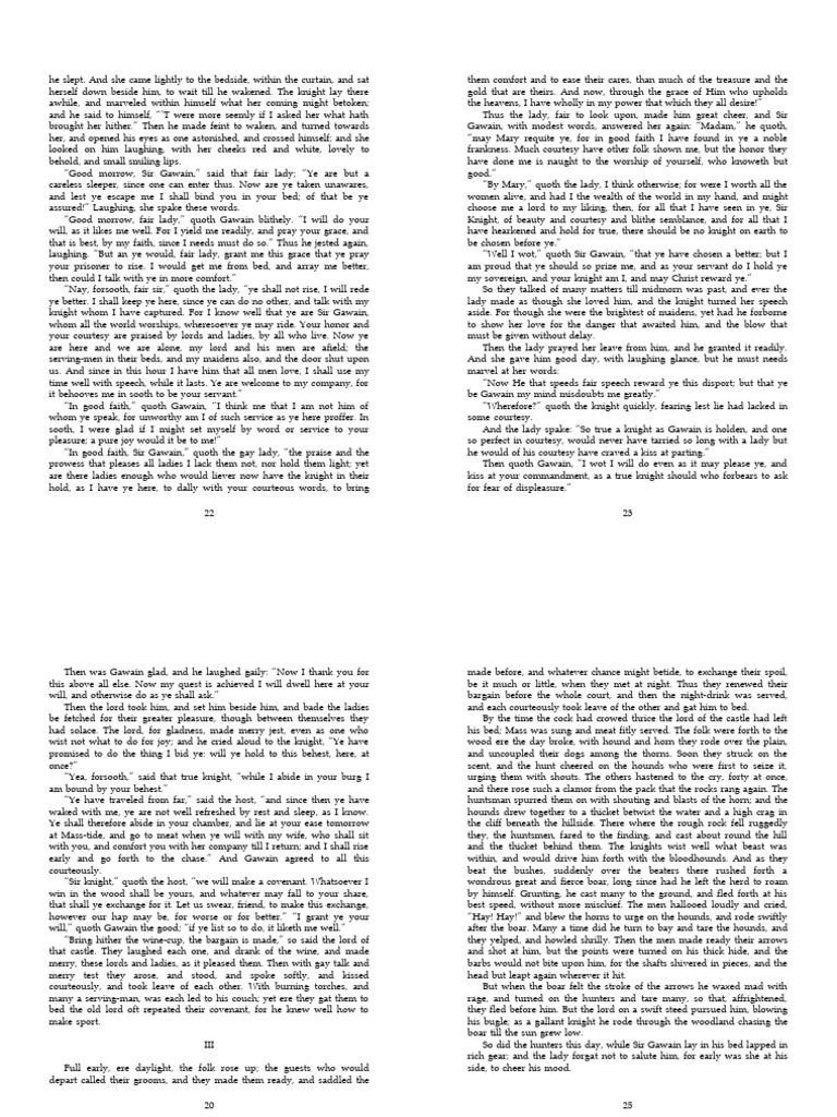 SGGK Weston Prose Booklet Part 1 | PDF | Gawain | Knight