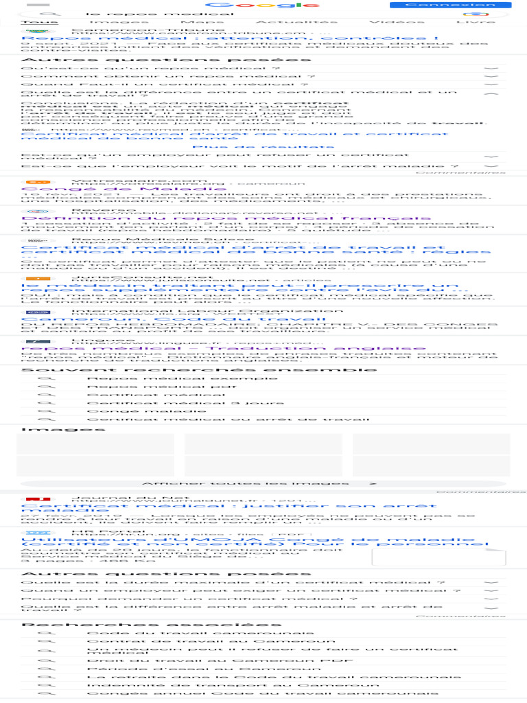 Le Repos Medical - Recherche Google | PDF | Congé maladie | Médecine