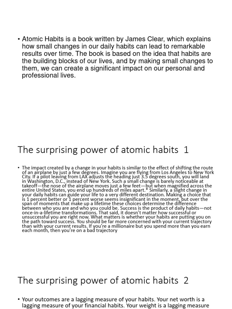 The Power of Atomic Habits Explained | PDF | Psychology | Social Psychology