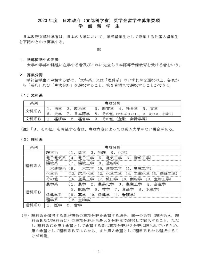 2023 Guidelines Undergraduate J | PDF