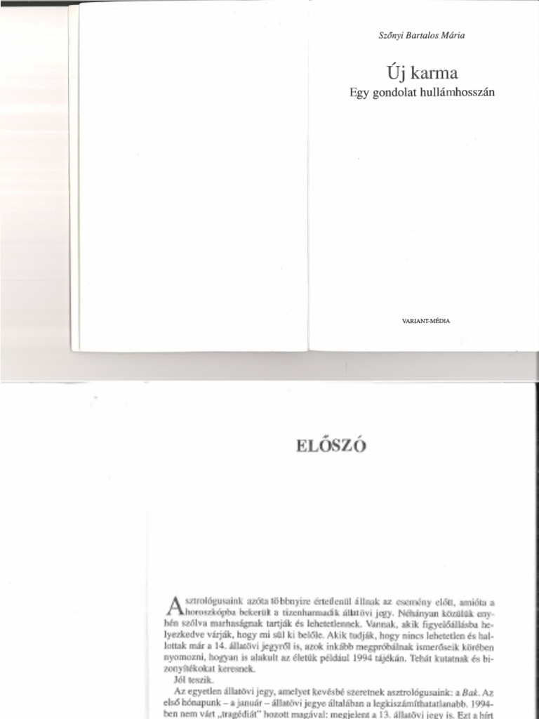 Szőnyi-Bartalos Mária: Új Karma | PDF
