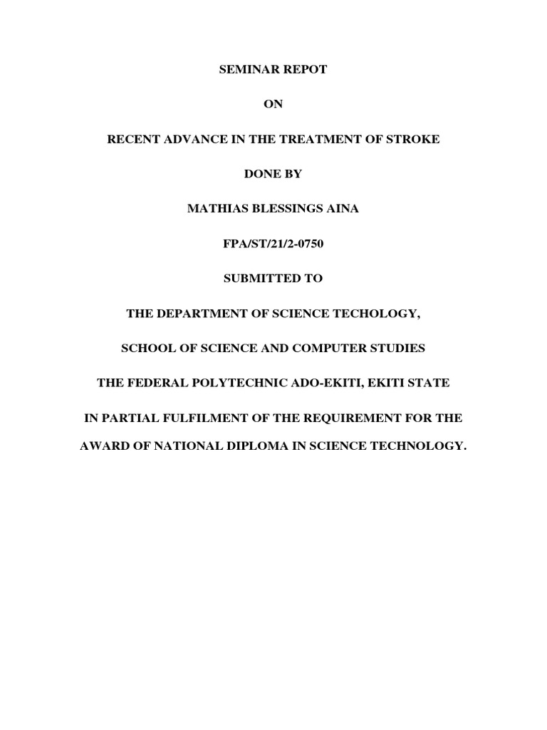 Mathias Blessings Aina | PDF | Stroke | Ischemia