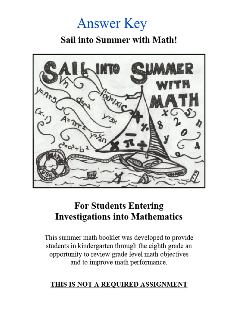 Im Summer Packet Answer Key | PDF | Mathematics | Arithmetic