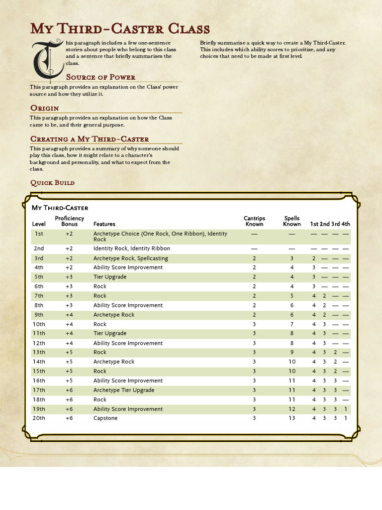 My Third-Caster Class - The Homebrewery | PDF | Tabletop Games | Gaming