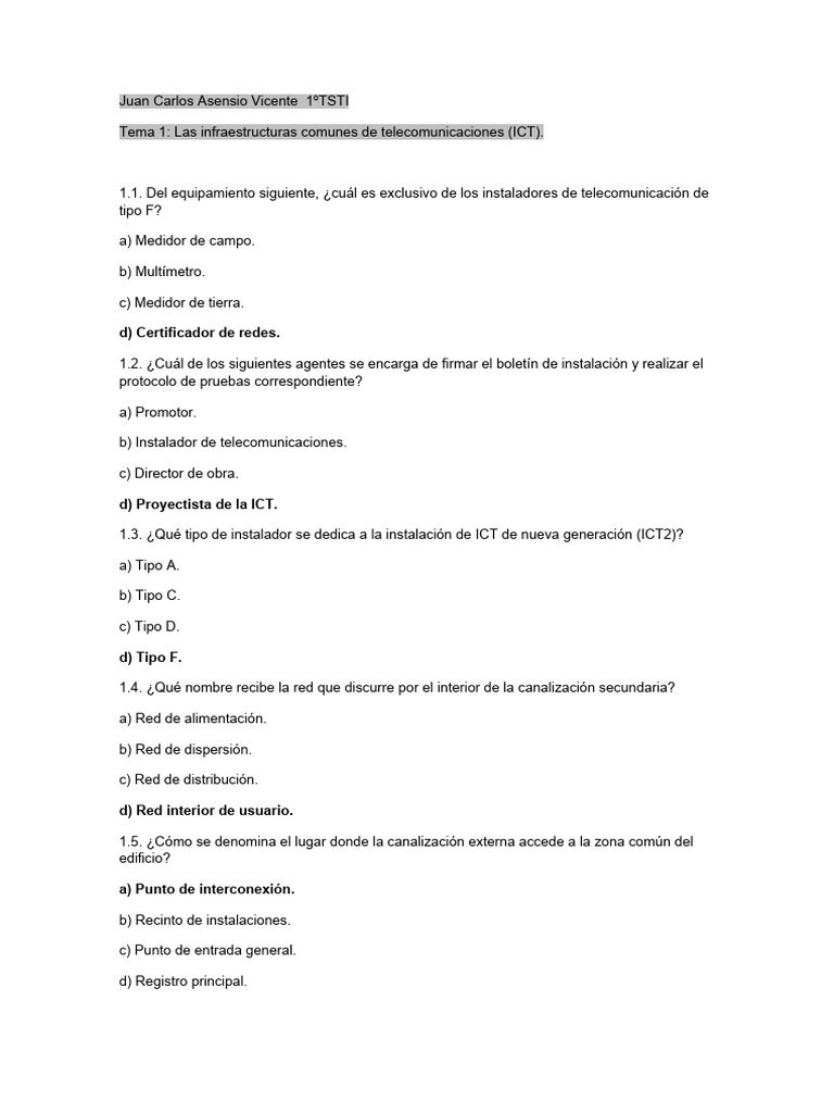 UD 1 Las Infraestructuras Comunes de Telecomunicaciones (ICT) | PDF | Informática ...