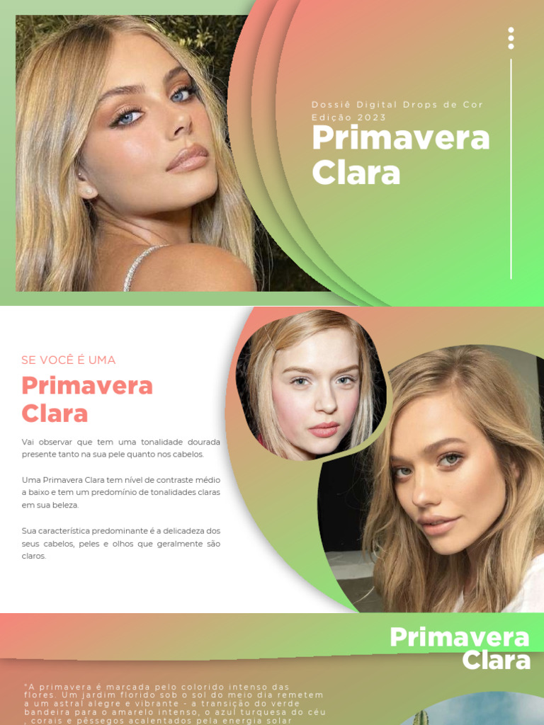 Dossiê Primavera Clara Drops De Cor 2023 Md Pdf Pdf Cor Cabelo