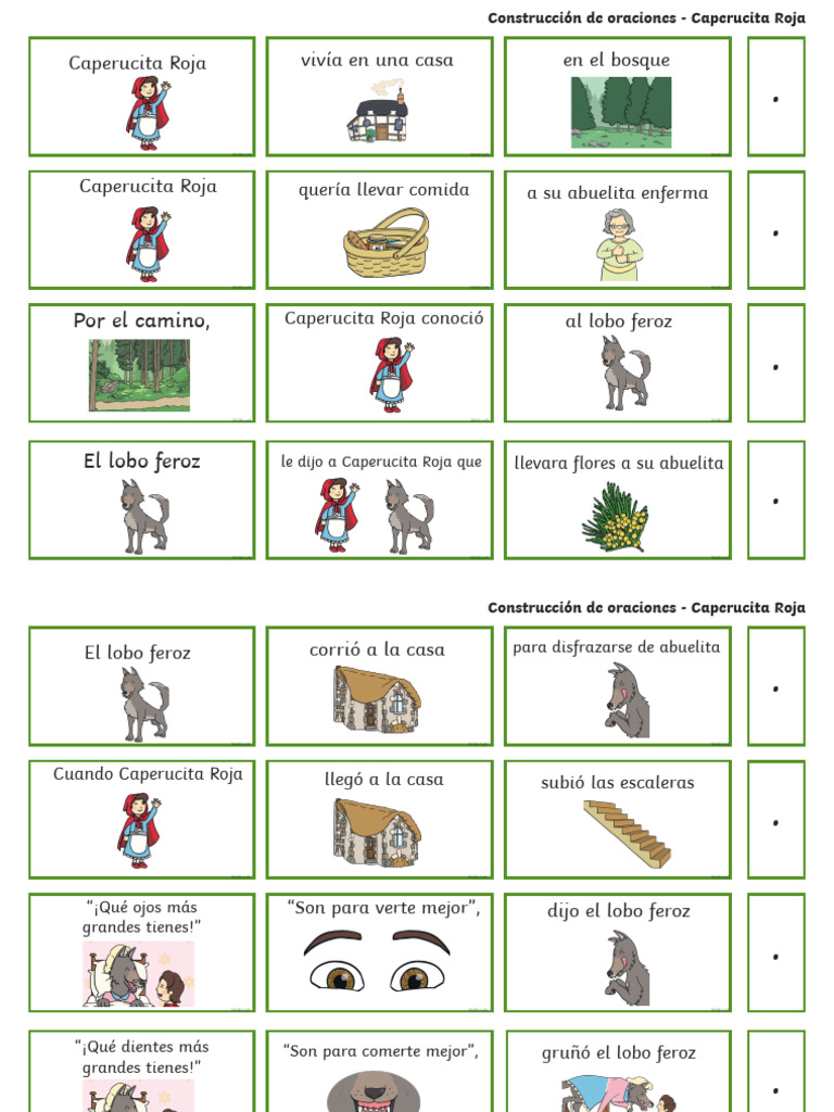 Caperucita - Describir Personajes y Lugares | PDF | Caperucita Roja ...