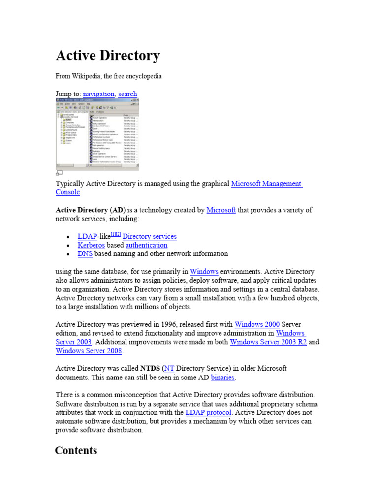 Active Directory | PDF | Active Directory | Software